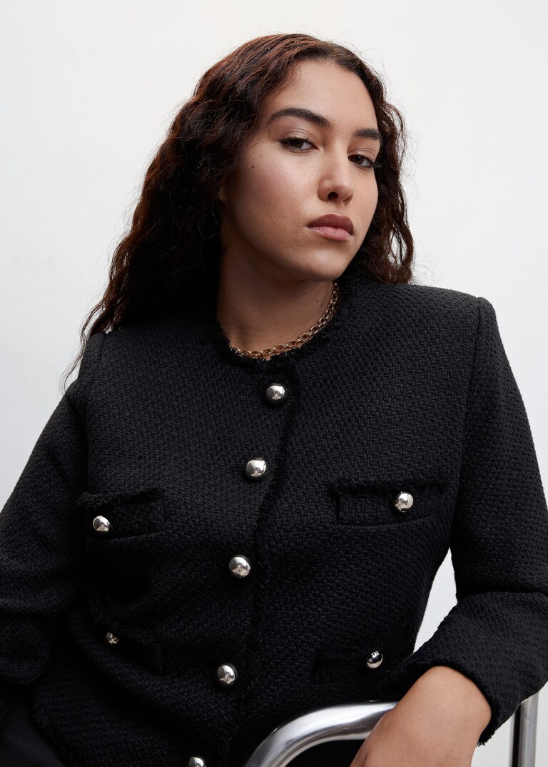 Pocket Tweed Jacket Woman Mango Thailand