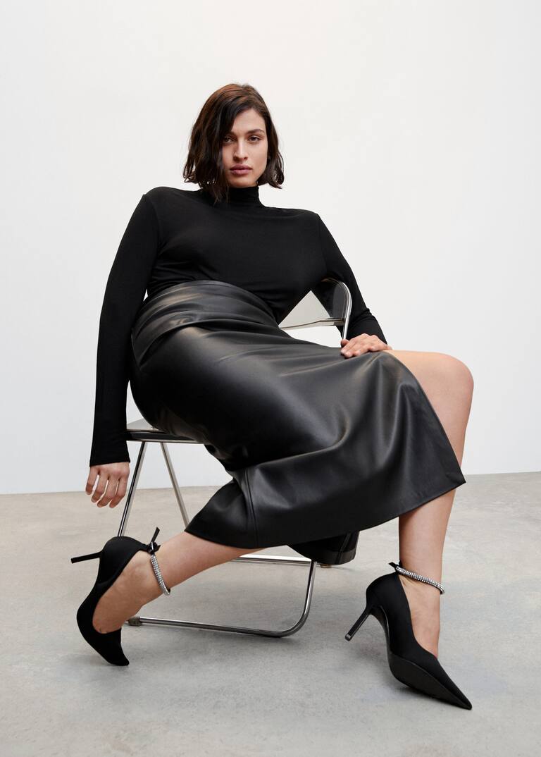 Faux Leather Pencil Skirt Women Mango Usa