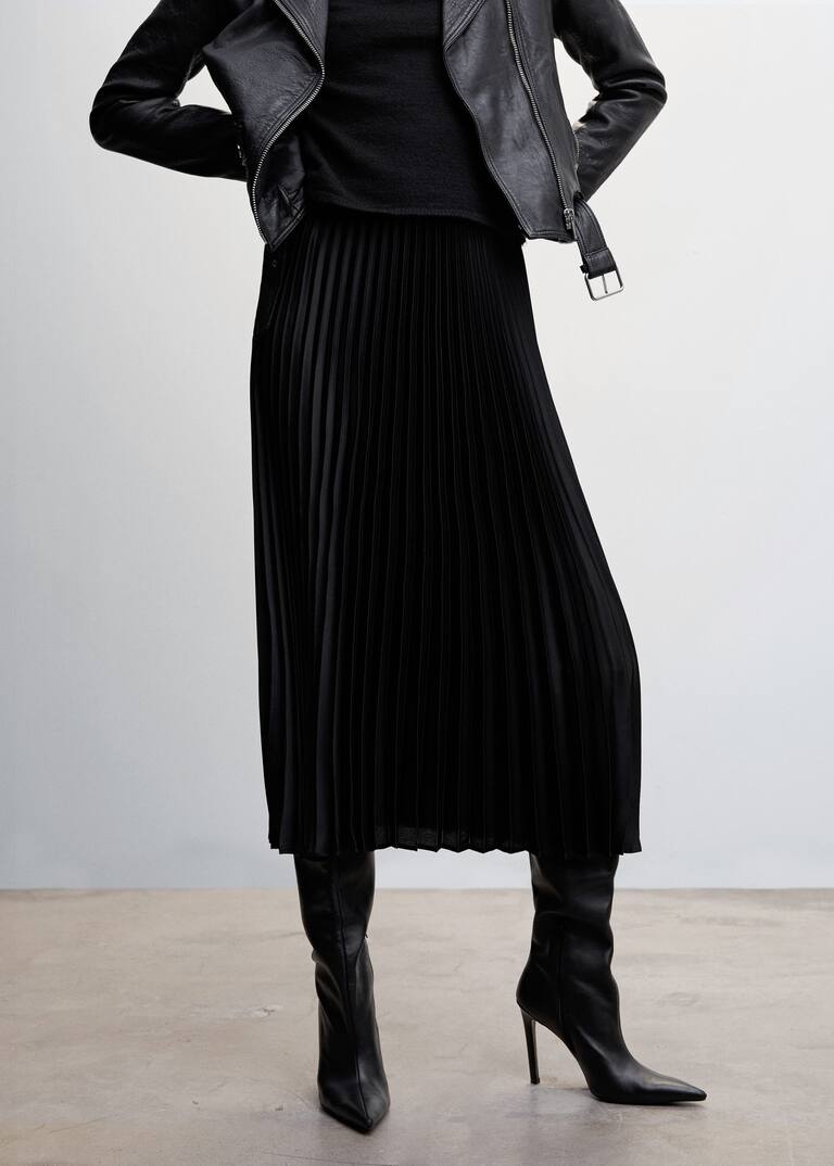 Satin Pleated Skirt Woman Mango The Philippines