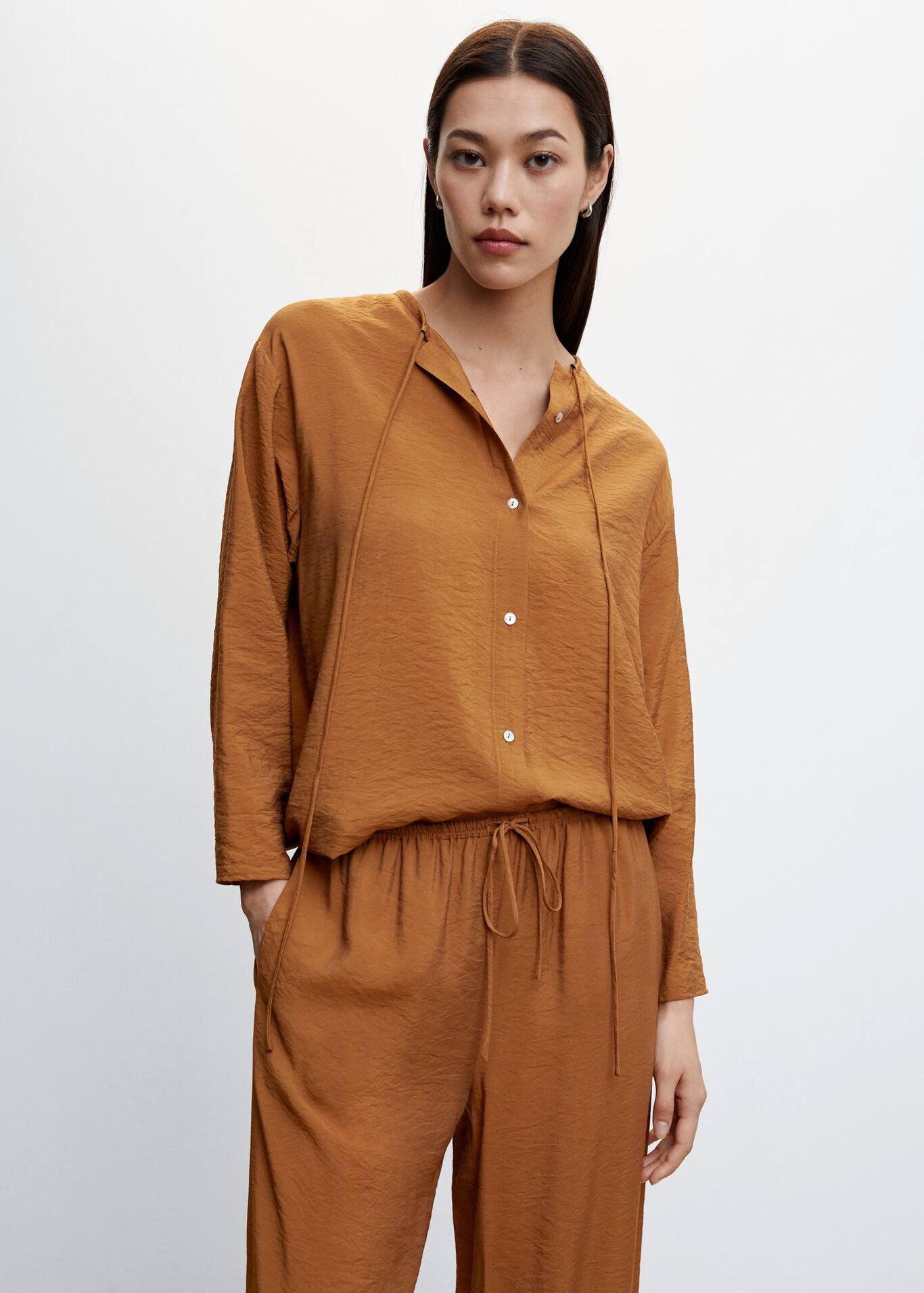 Satin palazzo trousers - Woman | MANGO OUTLET United Kingdom