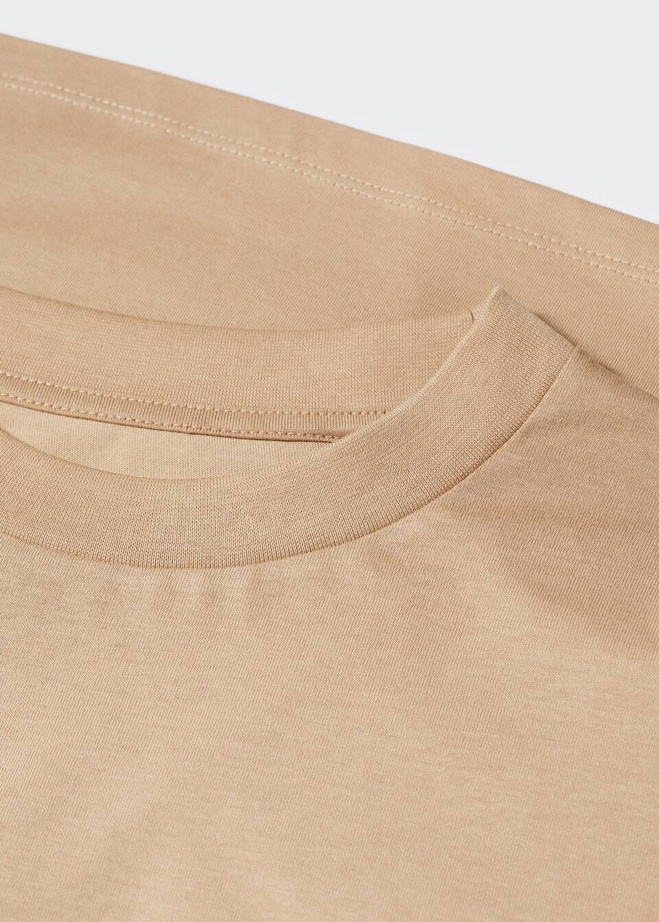 Long Sleeve Cotton T Shirt Woman Mango Outlet Greece