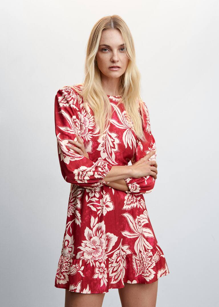 Open back printed dress - Women | Mango USA