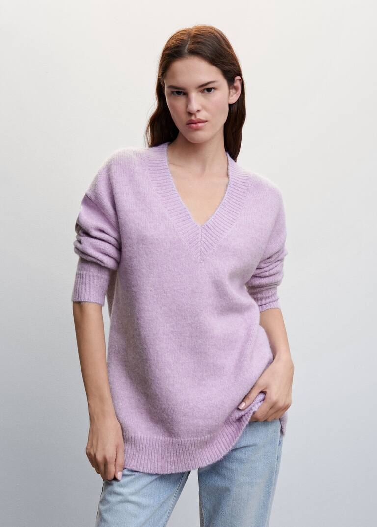 Chunky Knit V Neck Sweater Women Mango United Kingdom