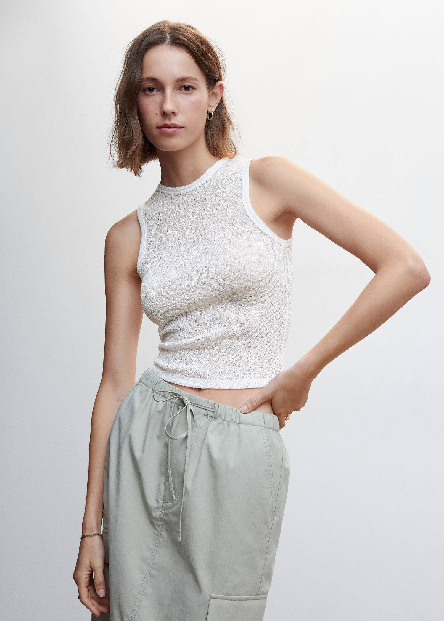 Knit semi-transparent top - Women | Mango United Kingdom
