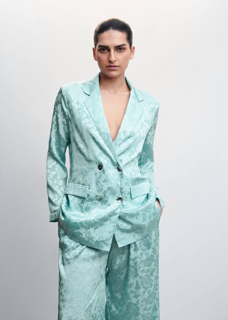 Jacquard Suit Blazer Woman Mango India