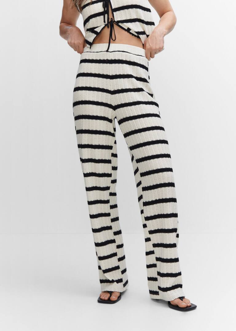Striped Knit Pants Women Mango Usa
