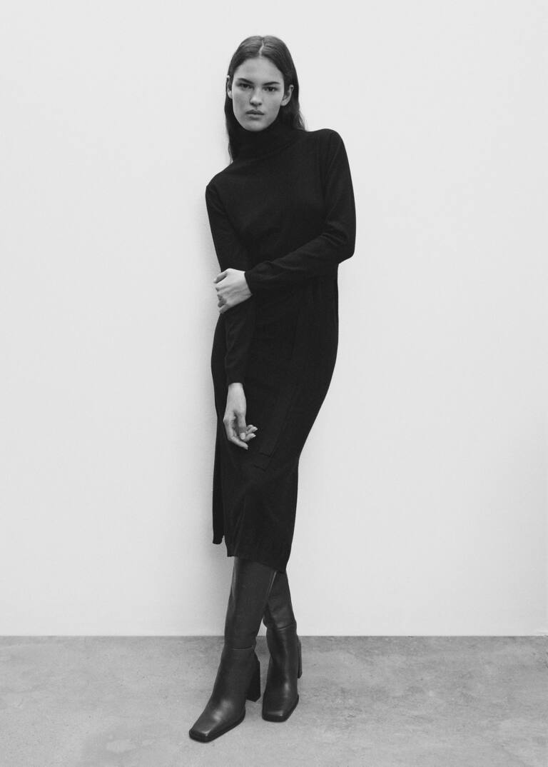 Knitted Turtleneck Dress Women Mango United Kingdom