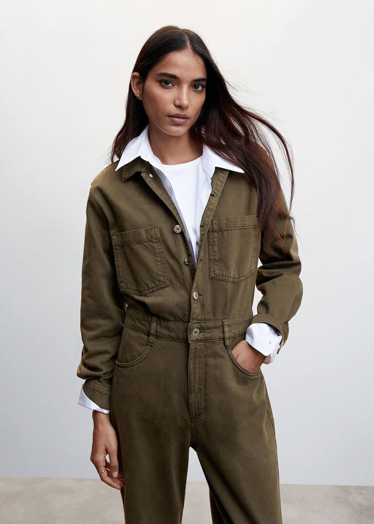 Long Denim Jumpsuit Women Mango Usa