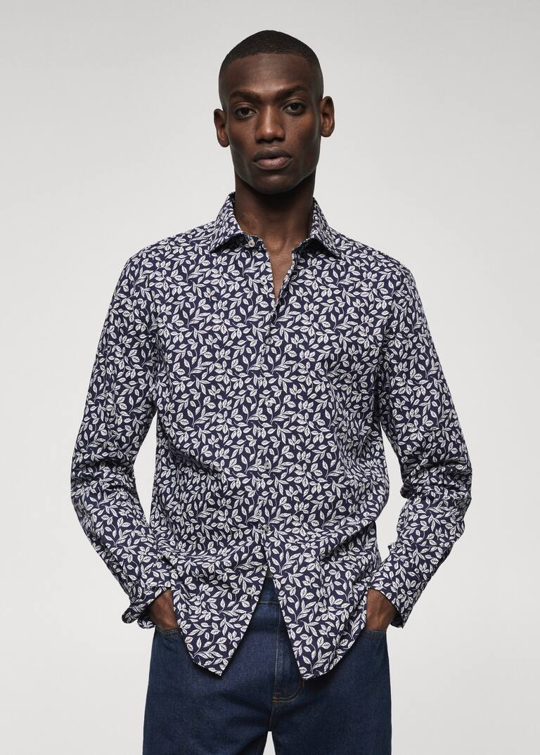100 Cotton Slim Fit Shirt Men Mango Man United Kingdom