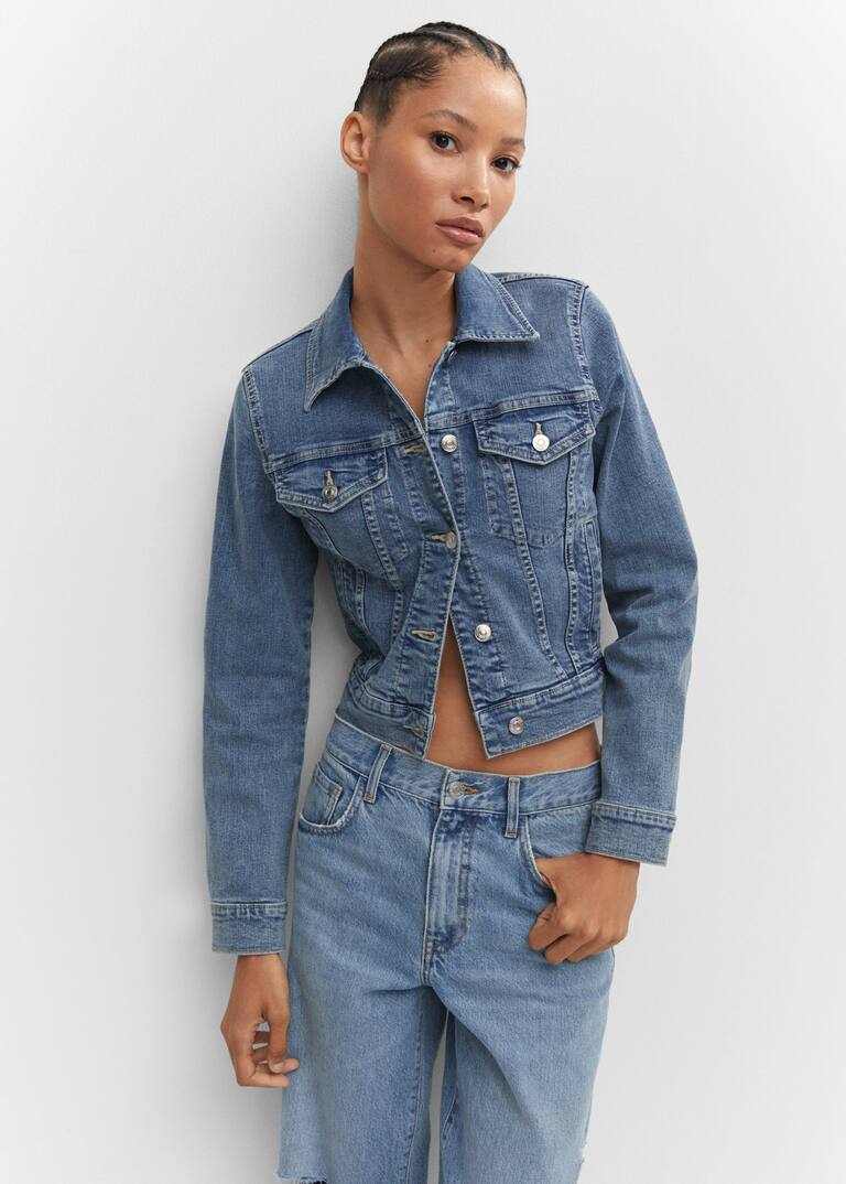 Crop Denim Jacket Woman Mng Australia