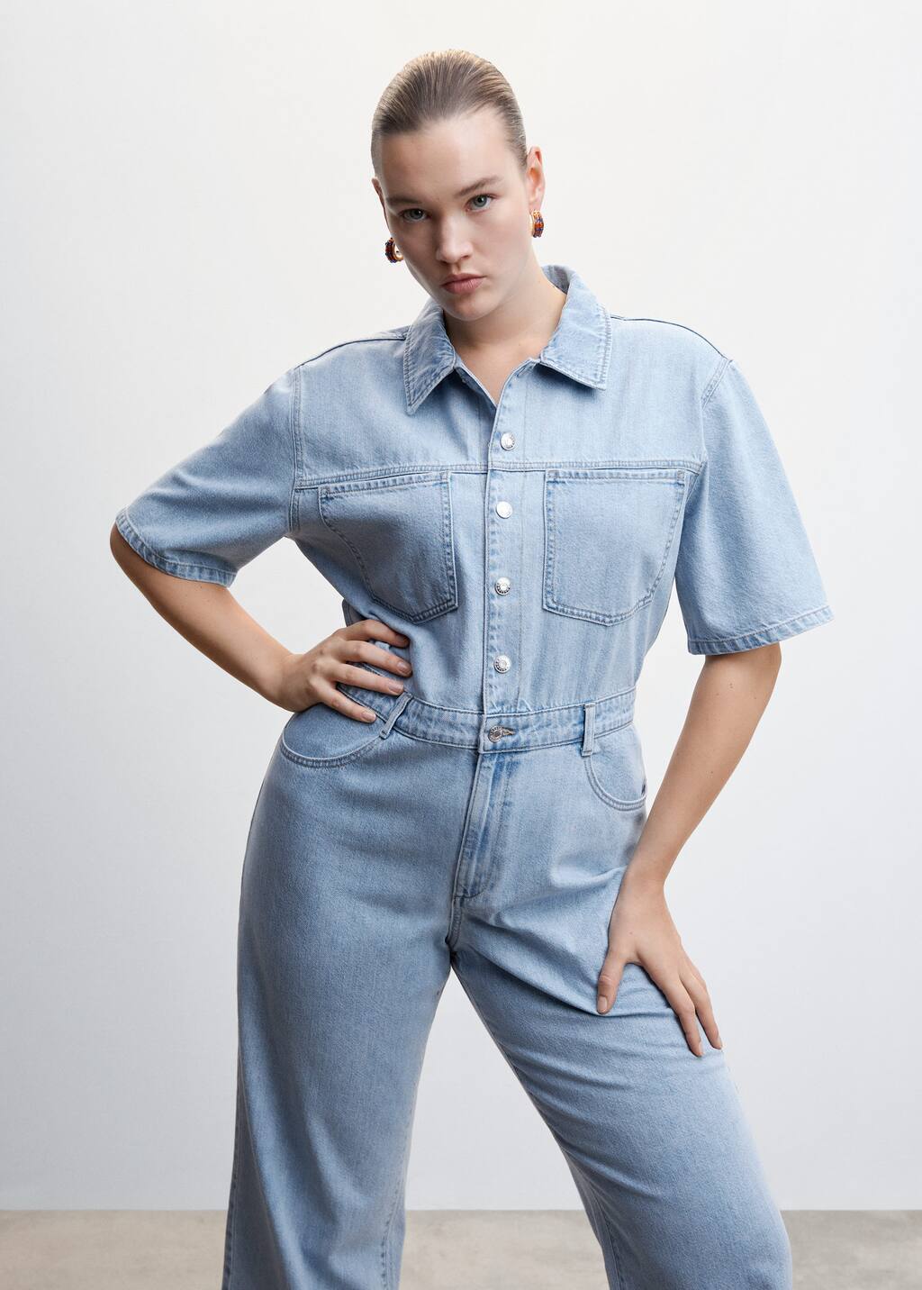 Mango Long Denim Jumpsuit 47085866 Tc