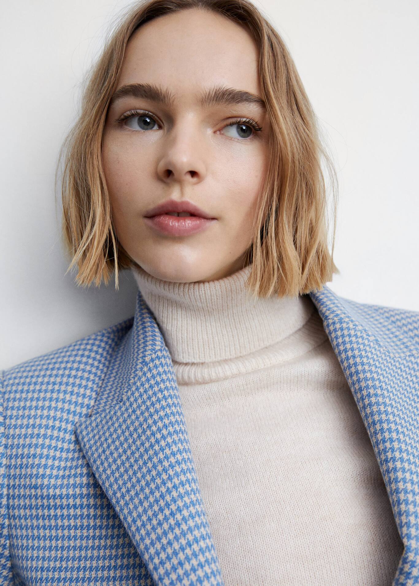 Veste De Costume En Pied De Poule Femme Mango France