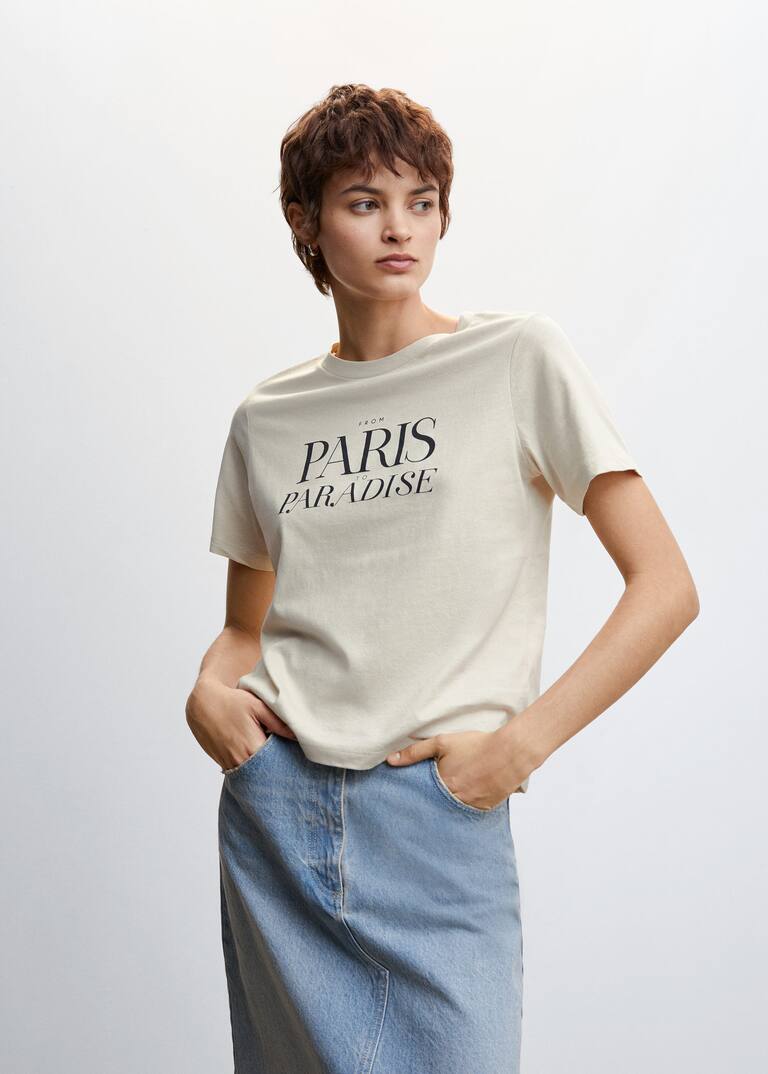 Printed Cotton Shirt Woman Mng Australia