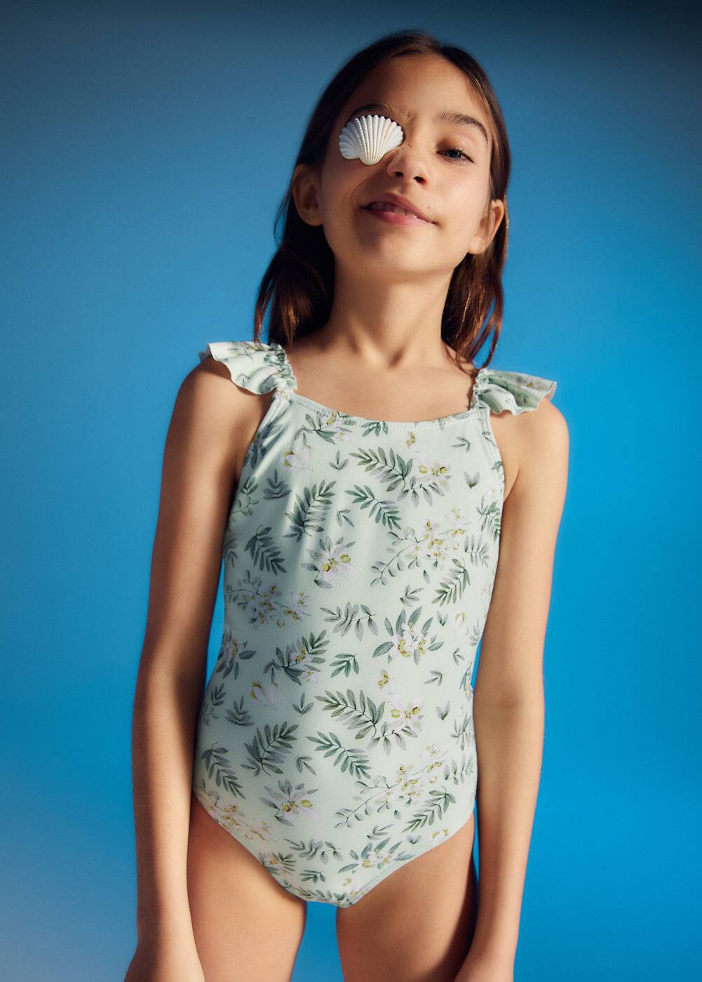 Leaf-print swimsuit - Girls | MANGO OUTLET Finland