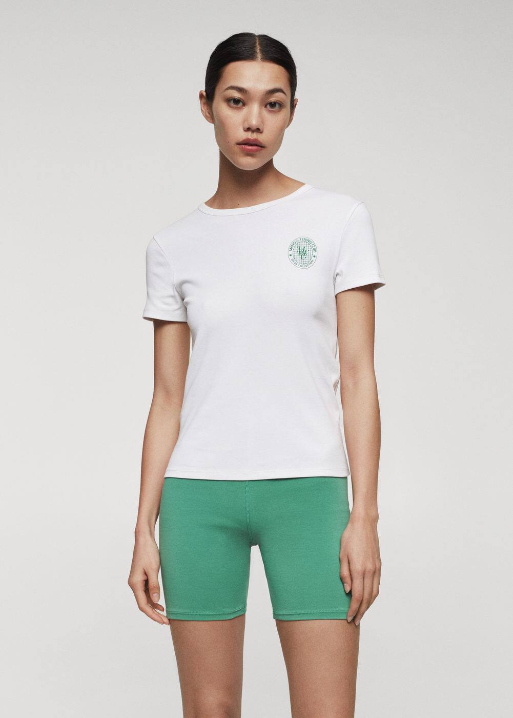 Logo Cotton T Shirt Women Mango United Kingdom