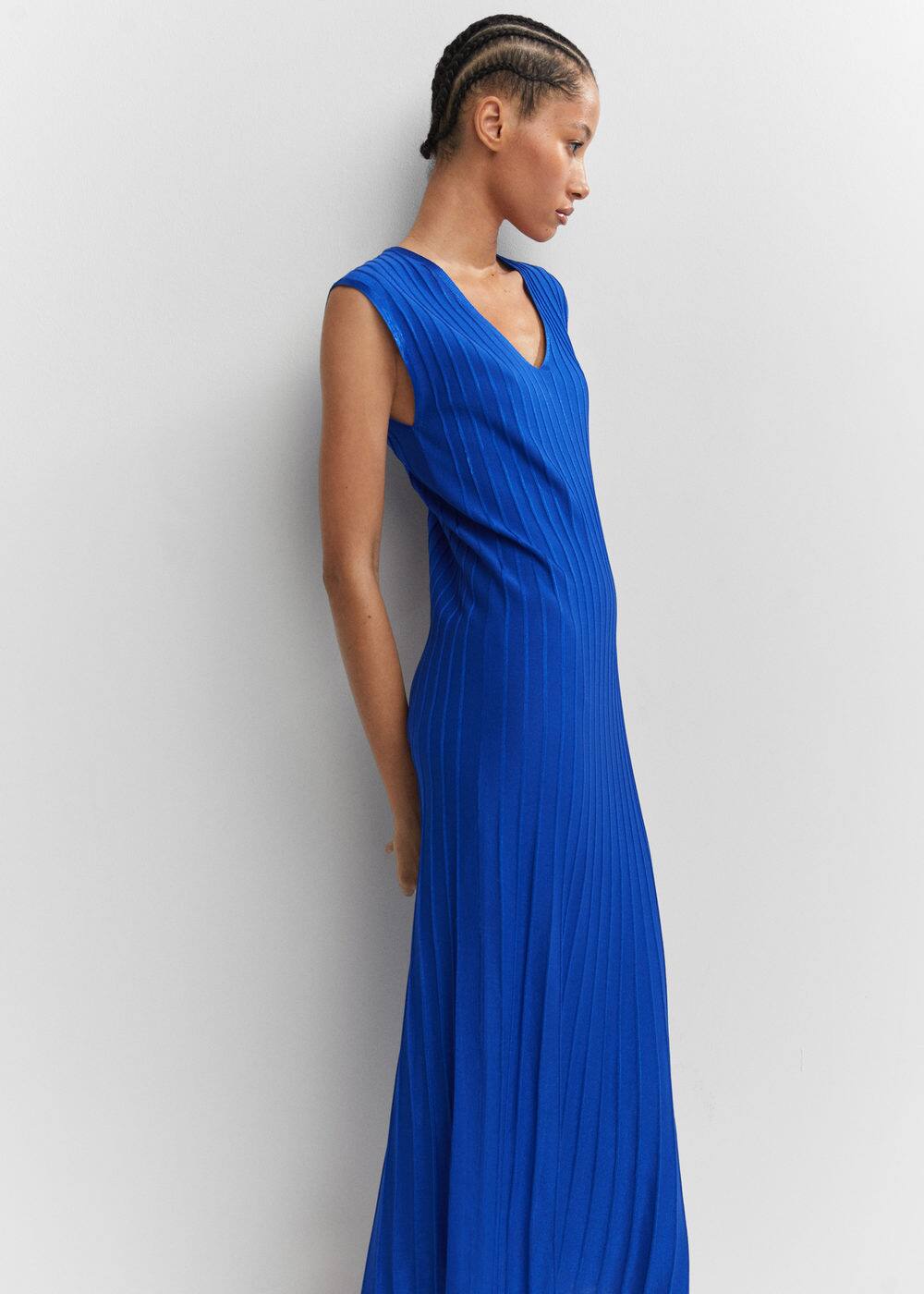 Knitted dress with contrasting details - Woman | MANGO OUTLET Bulgaria