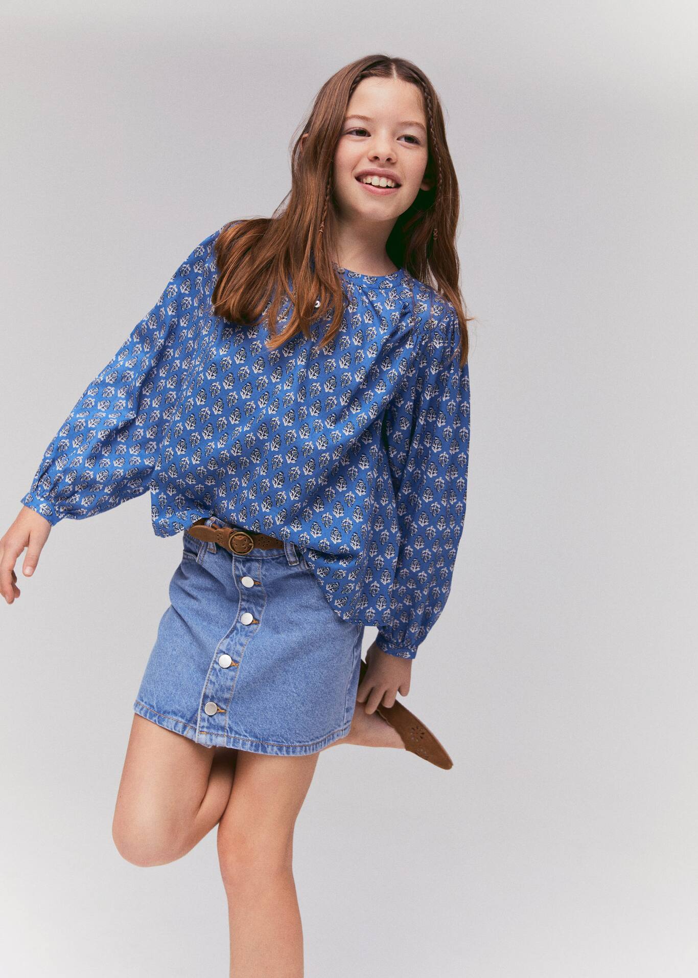 Buttoned denim skirt - Girls | MANGO OUTLET United Kingdom