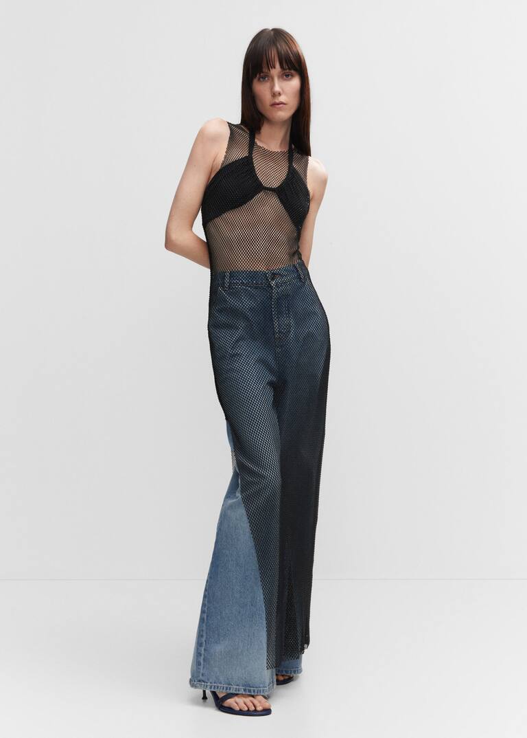 Mesh dress with crystal detail - Women | Mango USA