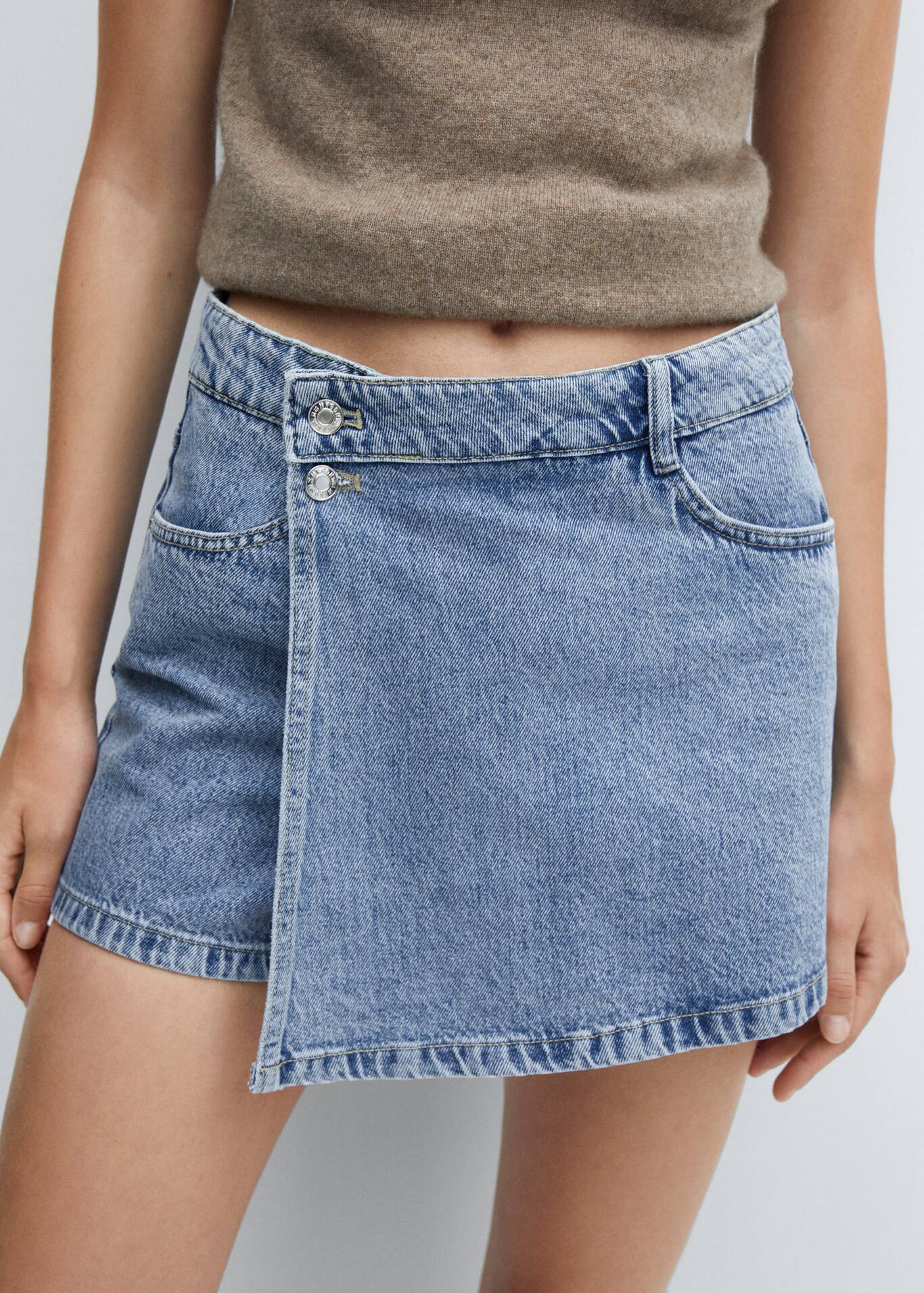 Falda Pantalón Vaquera Mujer Mango España