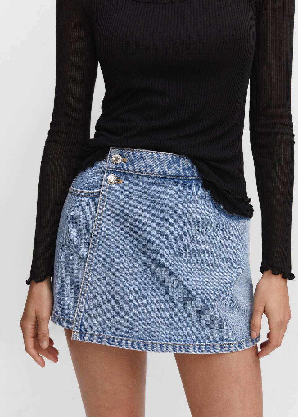 Falda Pantalón Vaquera Mujer Mango España