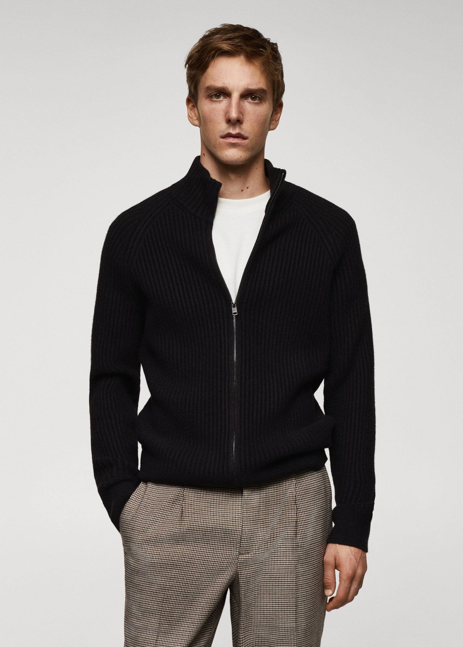 Cardigan Lana Cremallera Hombre Mango Man España