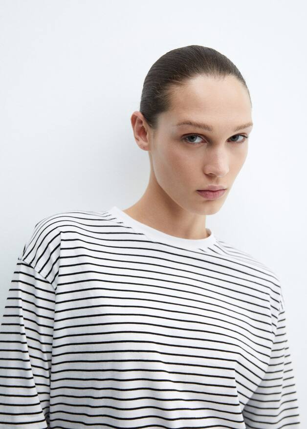 Striped Oversized T Shirt Women Mango United Kingdom