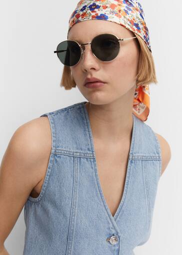 Round Metal Rimmed Sunglasses Women Mango Usa