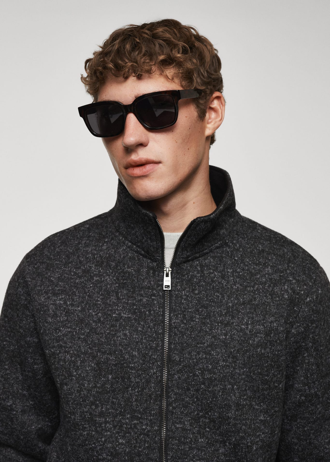 Sweat Shirt Jaspé Fermeture éclair Homme Mango Man France