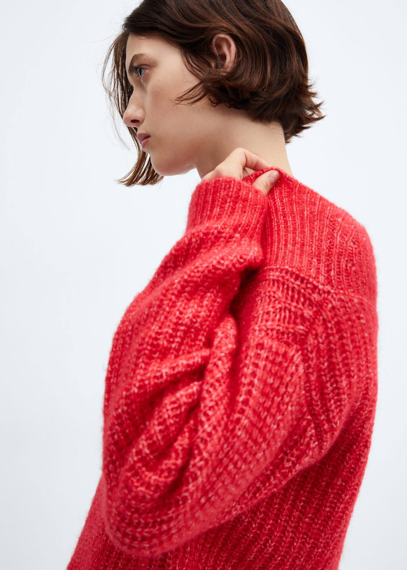 Chunky Knit V Neck Sweater Women Mango Usa
