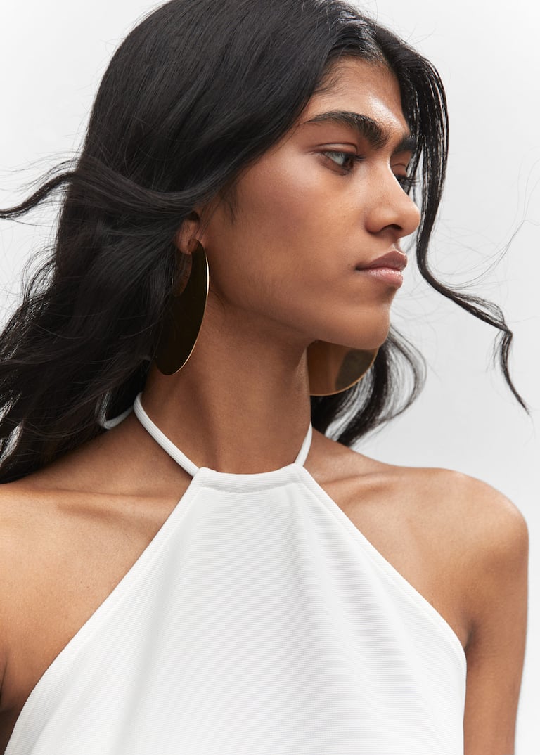Halter Neck Dress With Metal Detail Women Mango Usa
