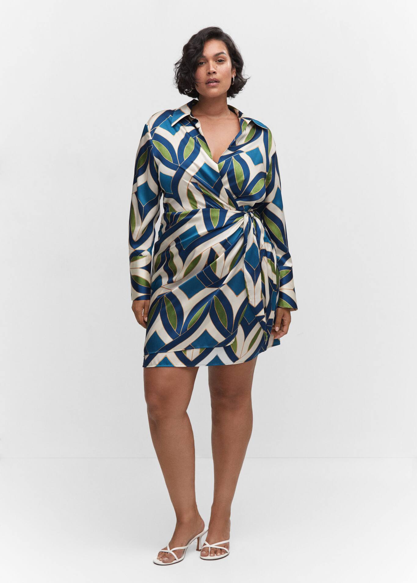 Printed Satin Dress Women Mango Usa