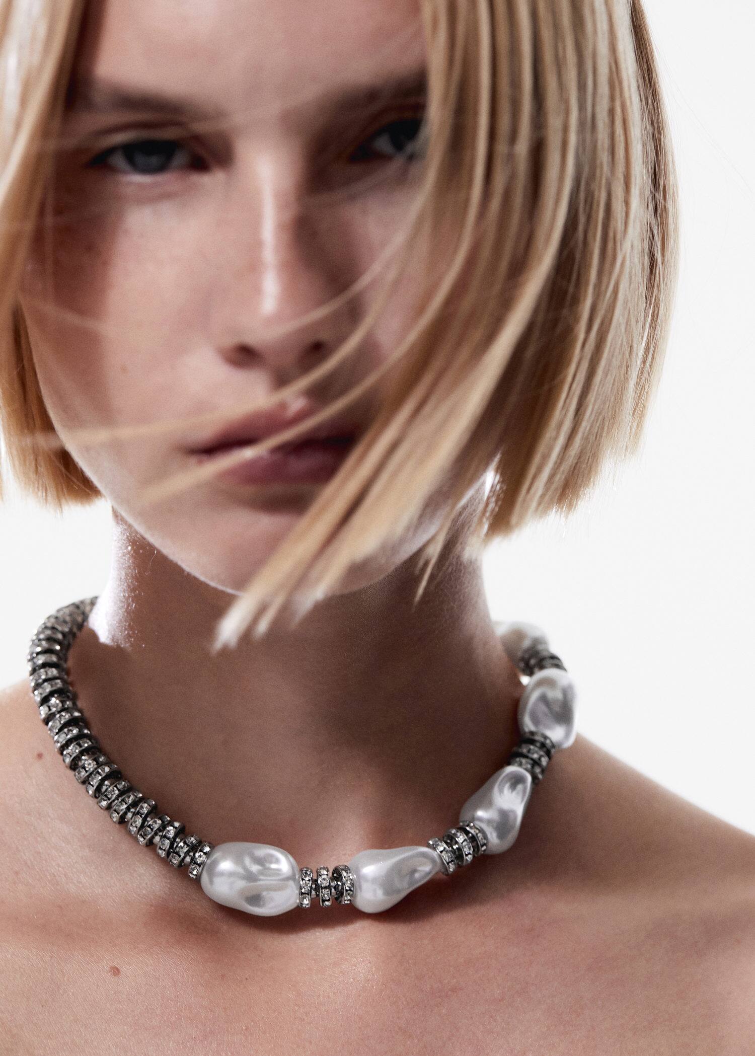 Collier Perles Combinées Femme Mango France