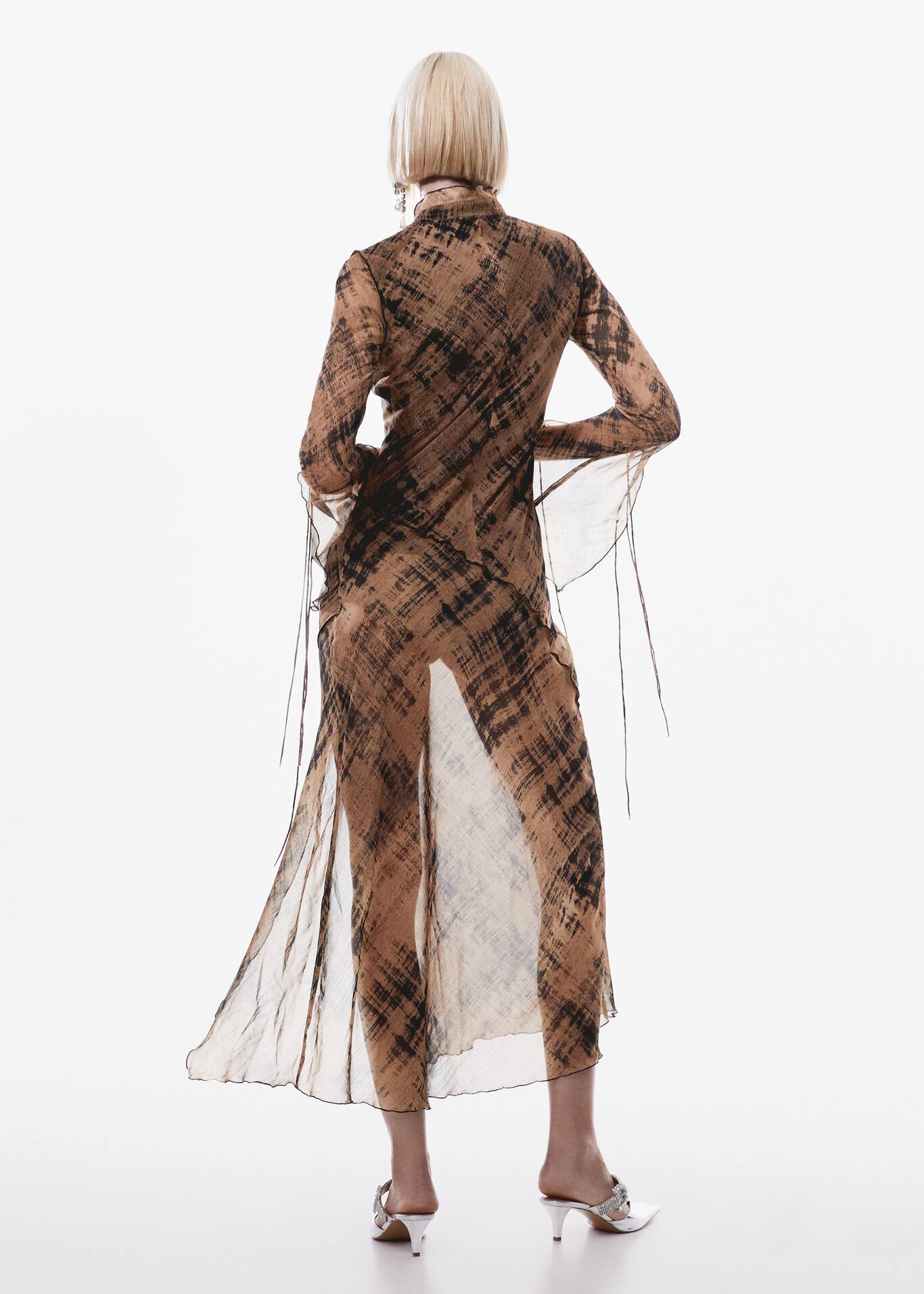 Printed semi-transparent dress - Woman | Mango The Philippines