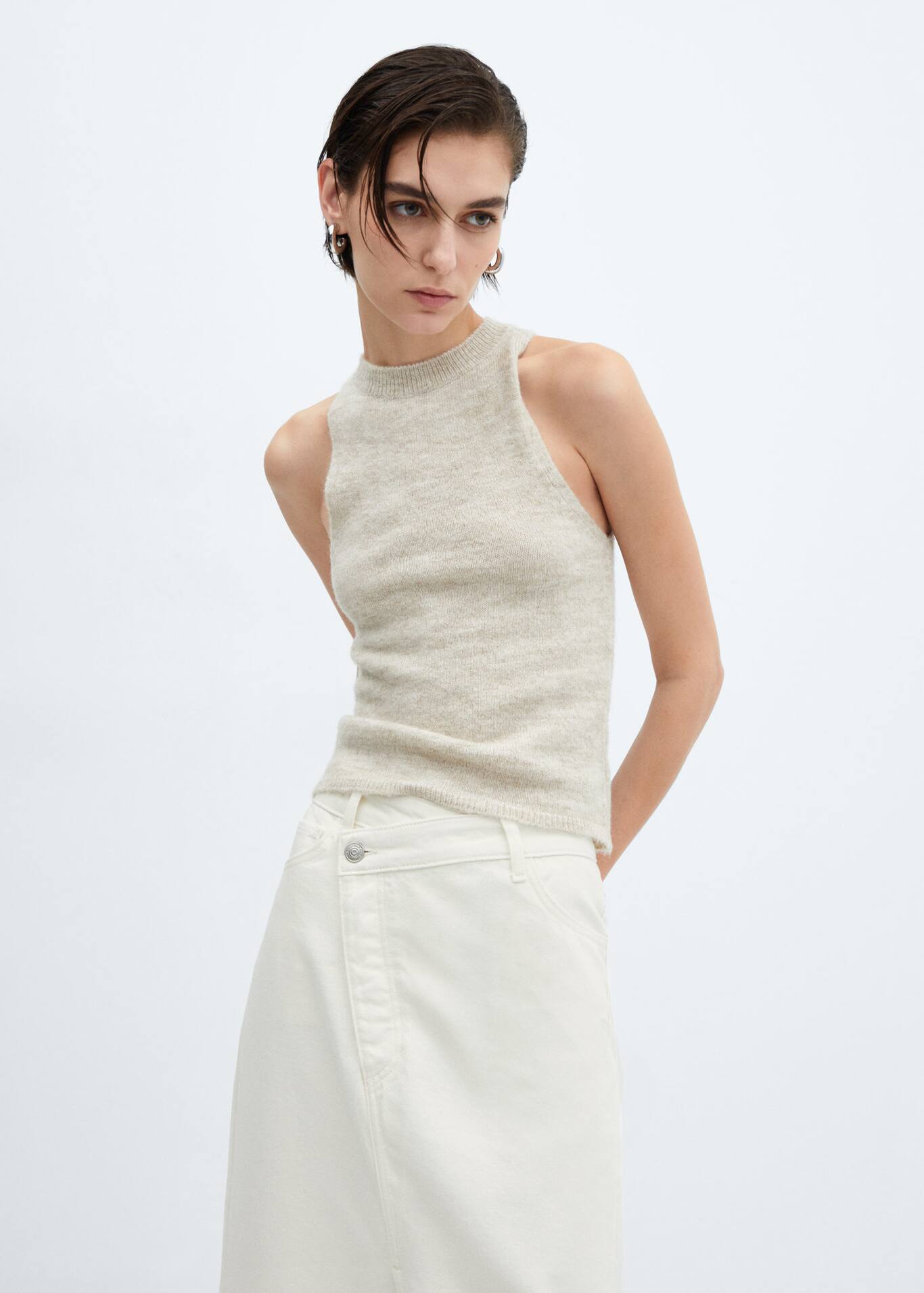Slit Denim Skirt Woman Mango Canada
