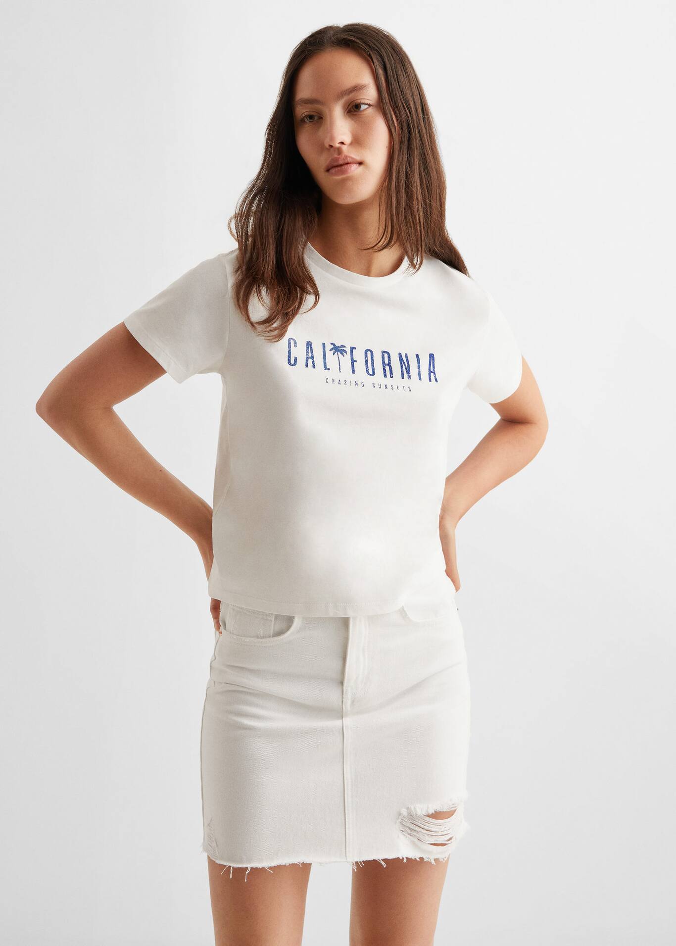 Printed Cotton Blend T Shirt Girls Mango Outlet United Kingdom