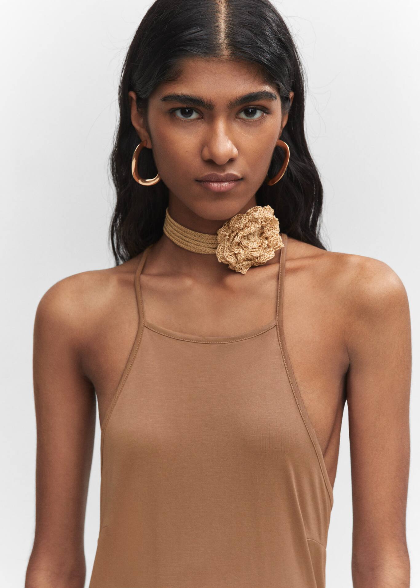 Halter Neck Modal Dress Women Mango Usa