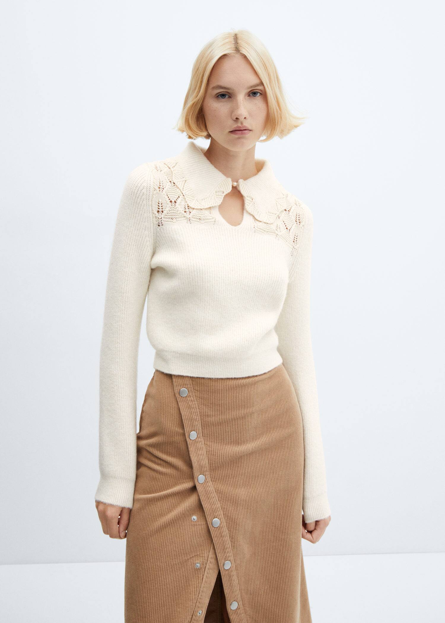 Openwork Knit Sweater Woman Mango Ireland