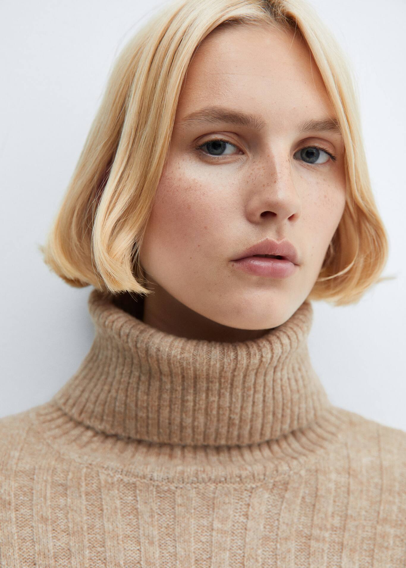Ribbed Turtleneck Dress Women Mango Usa