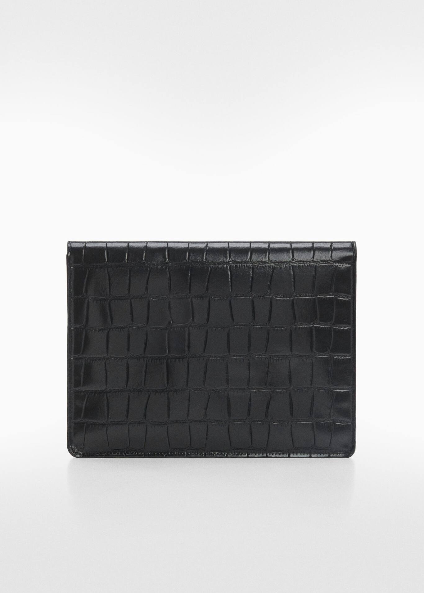 Crocodile laptop case with flap - Woman | MANGO OUTLET United Kingdom