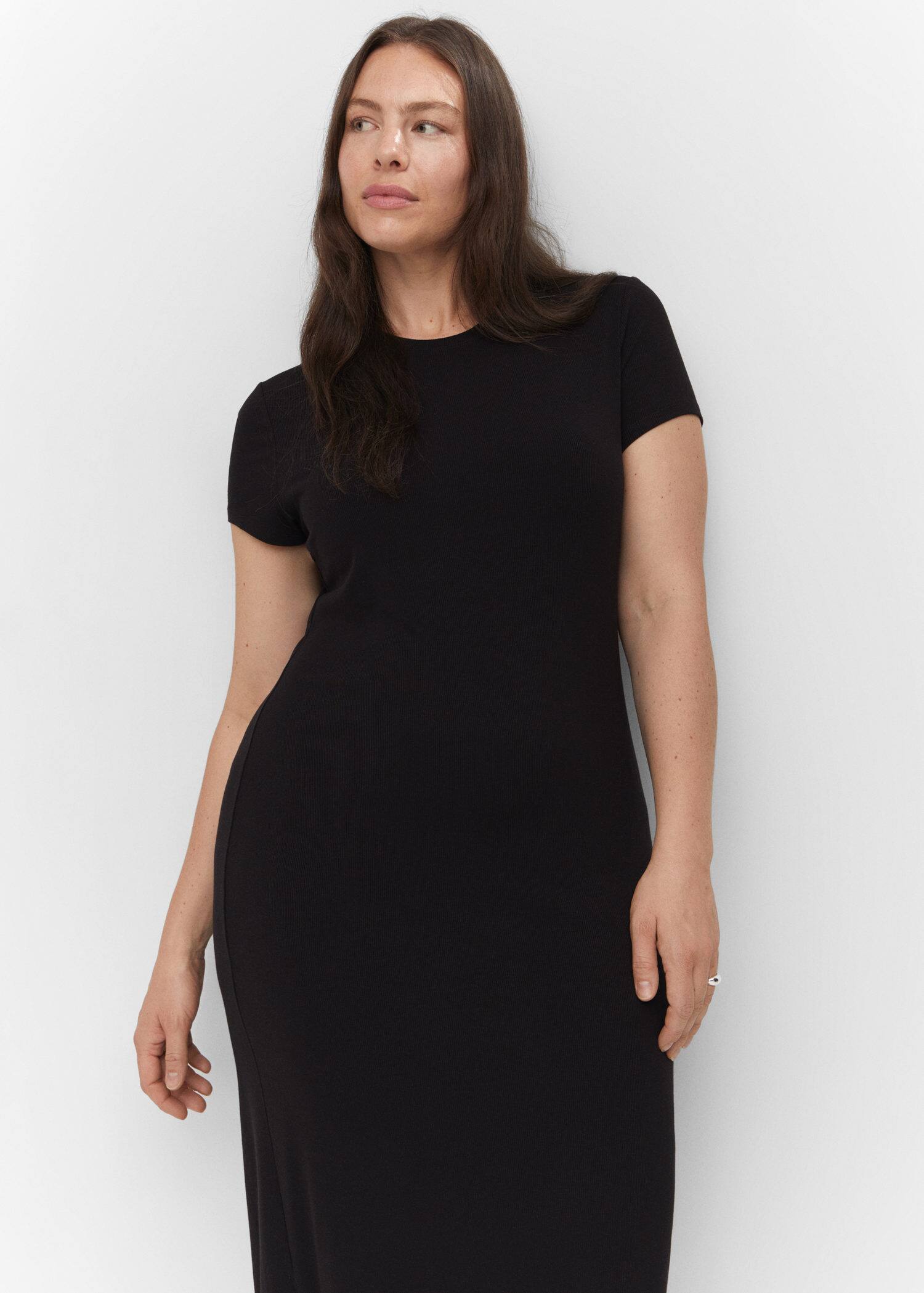 Midi Dress With Slit Women Mango United Kingdom