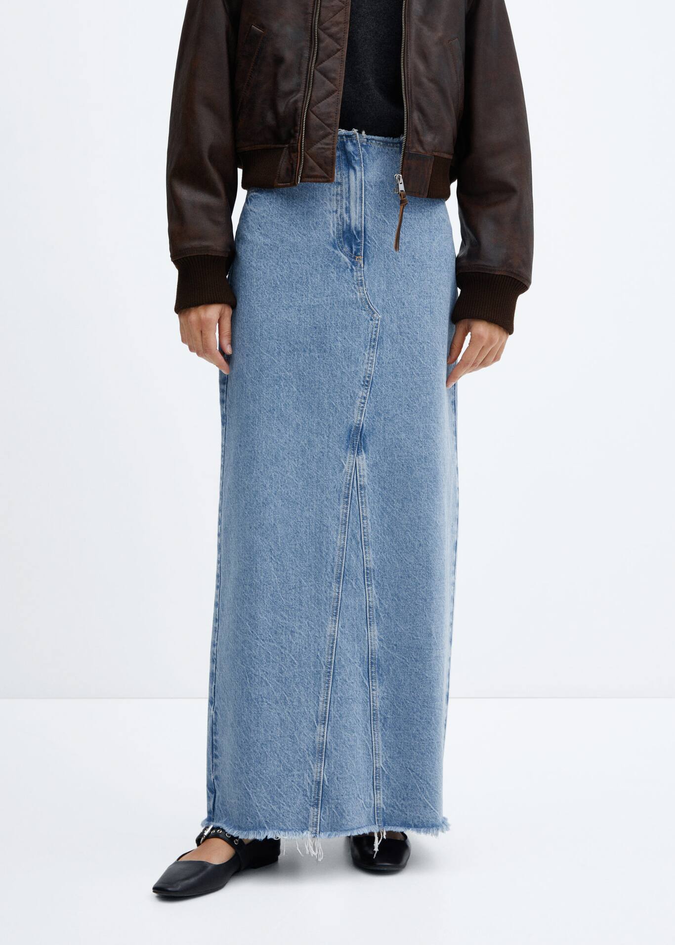 Falda Larga Denim Mujer Mango España
