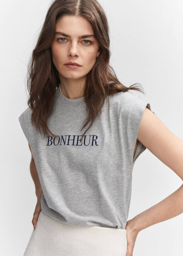 Message Cotton T Shirt Women Mango Usa