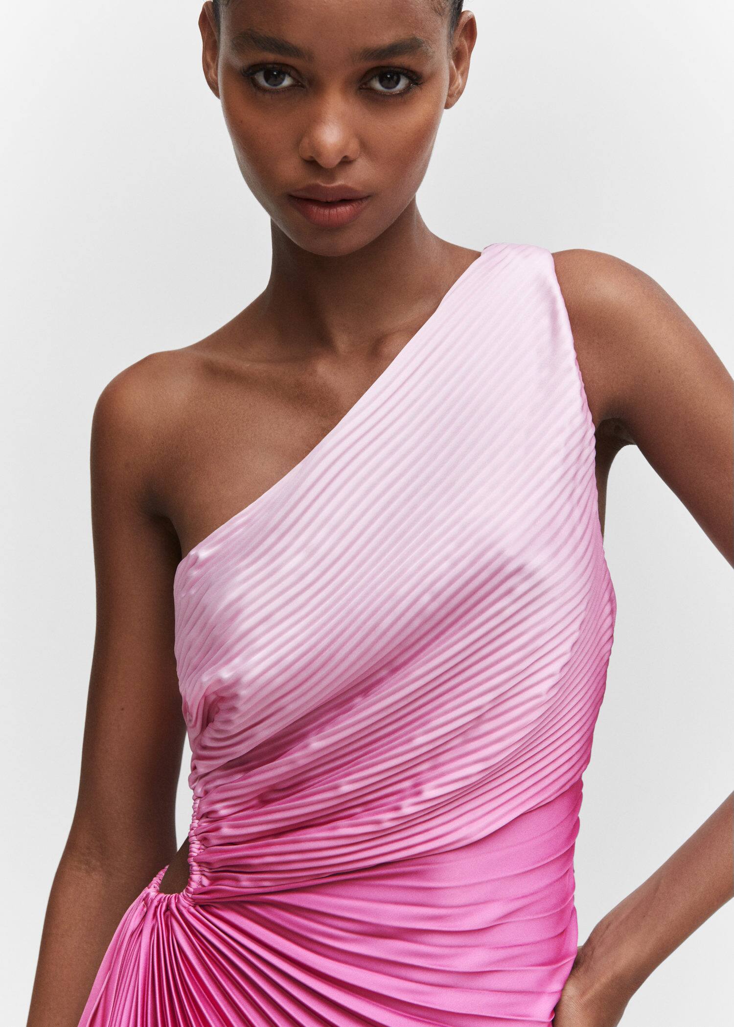 Asymmetrical Pleated Dress Woman Mng Australia