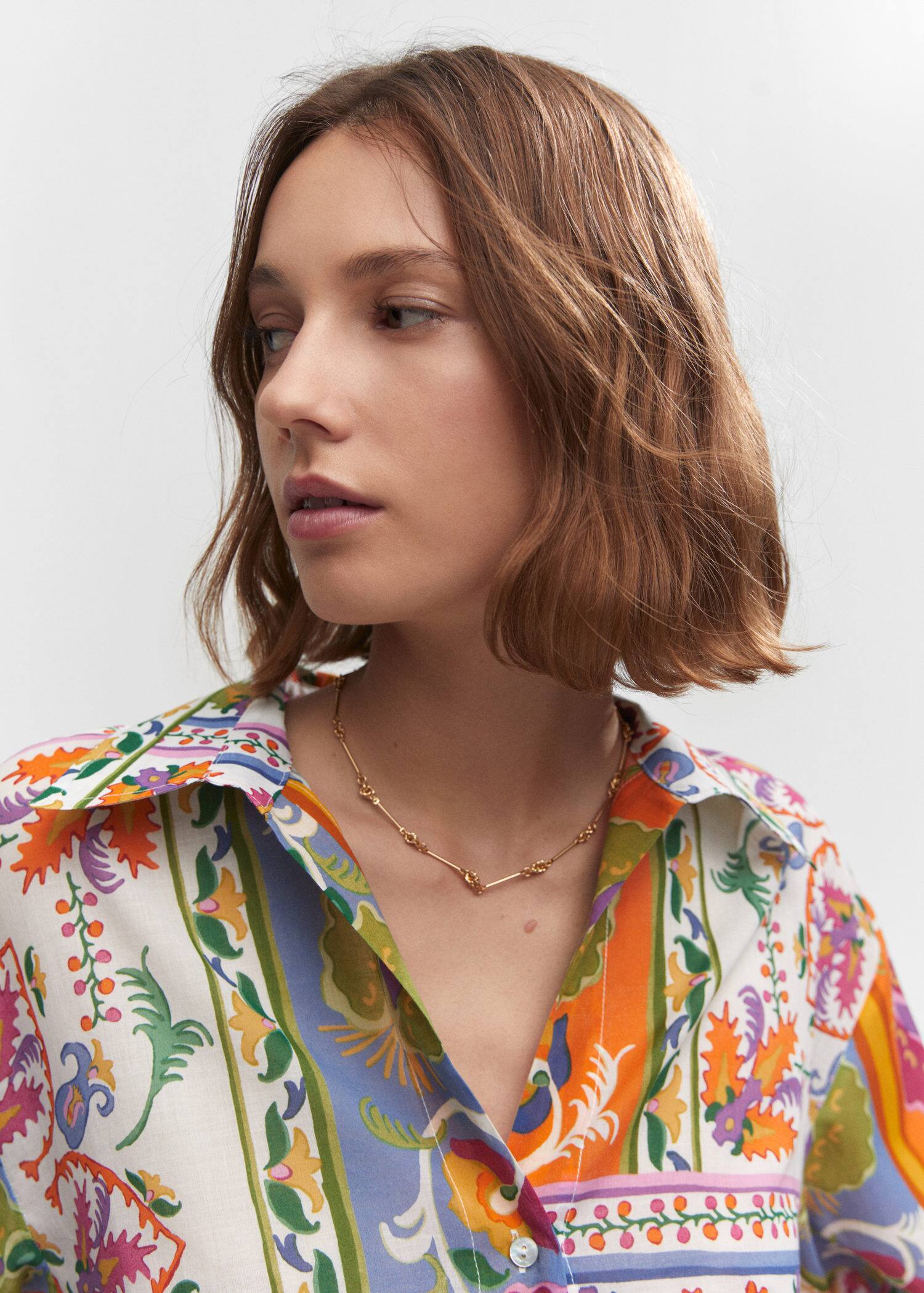 Printed Cotton Shirt Women Mango Usa
