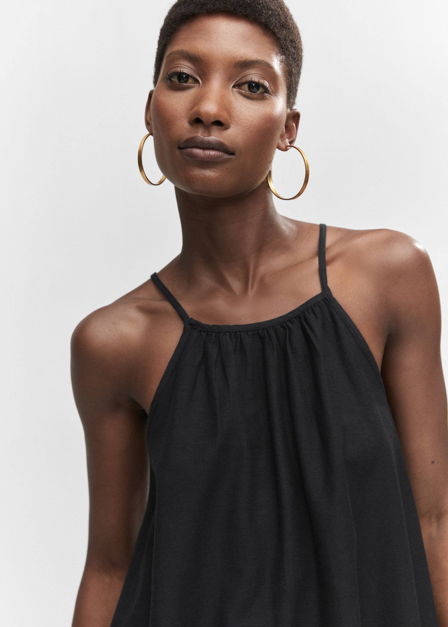Embroidered Detail Dress Woman Mng Australia