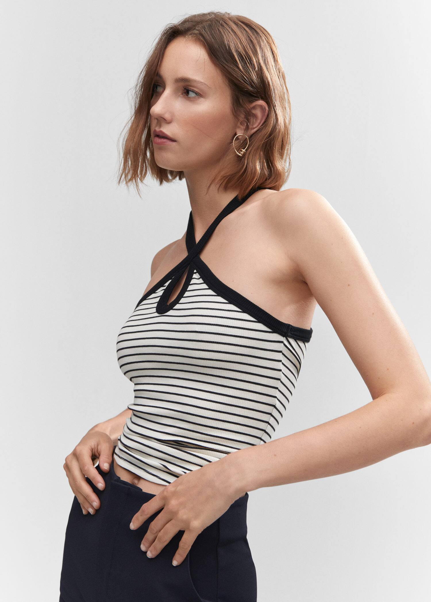 Halter Neck Knitted Top Woman Mng Australia