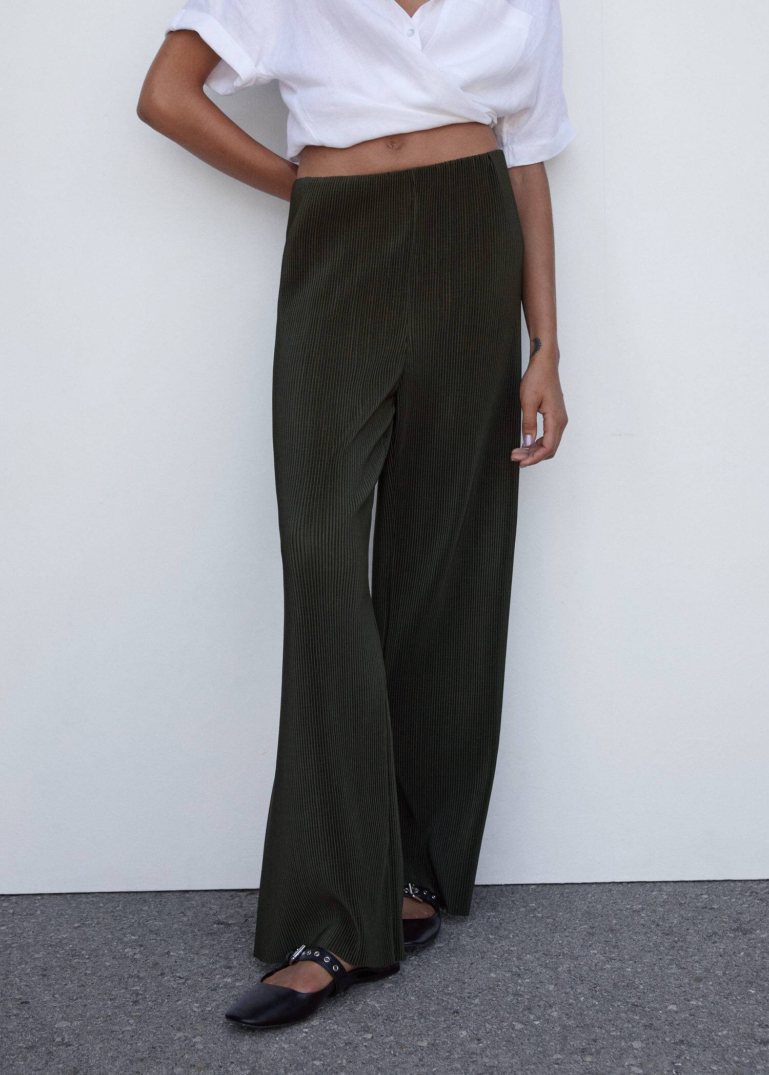 Pleated Straight Trousers Woman Mango The Philippines