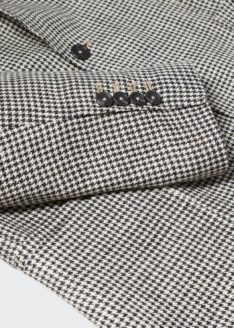 Veste 100 Lin Micro Pied De Poule Homme Mango Man France