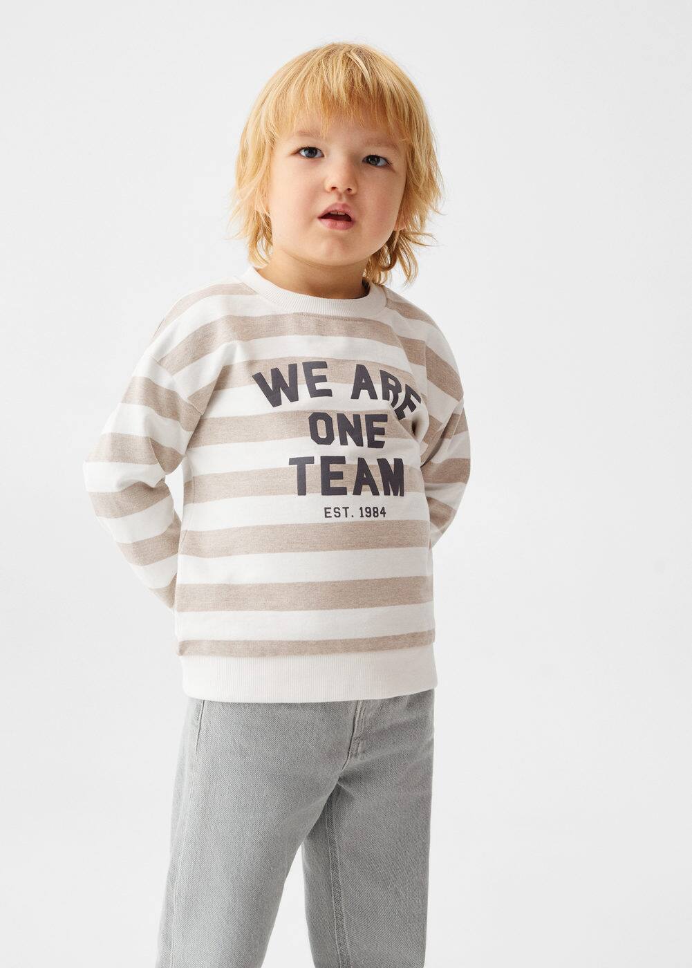 Striped cotton-blend sweatshirt - Boys | MANGO OUTLET USA