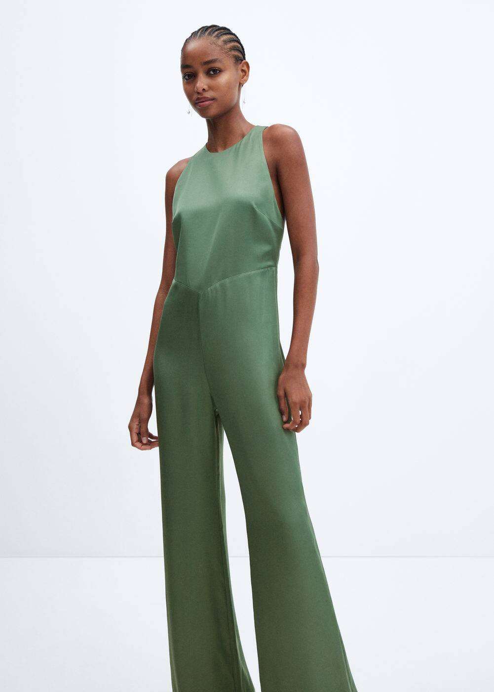 Satinierter neckholder-jumpsuit - Damen | Mango Schweiz